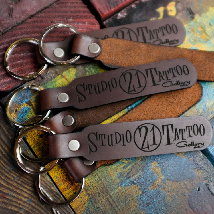 Handmade Leather Keychain – Studio 21 Tattoo Gallery